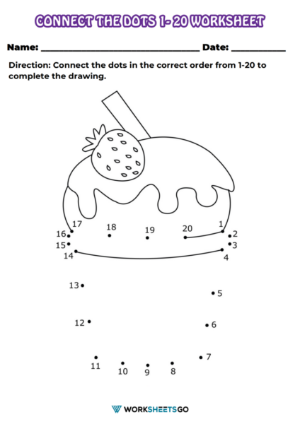 Connect The Dots 1-20 Worksheets | WorksheetsGO