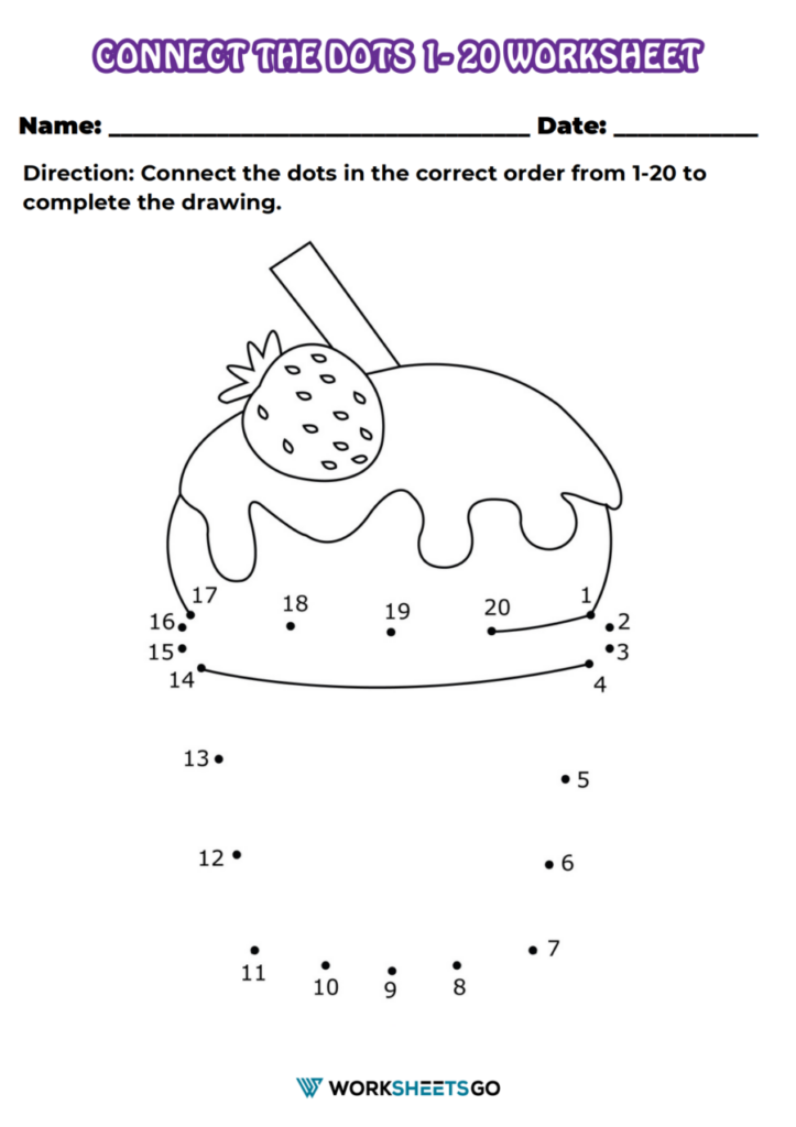 Connect The Dots 1-20 Worksheets | WorksheetsGO