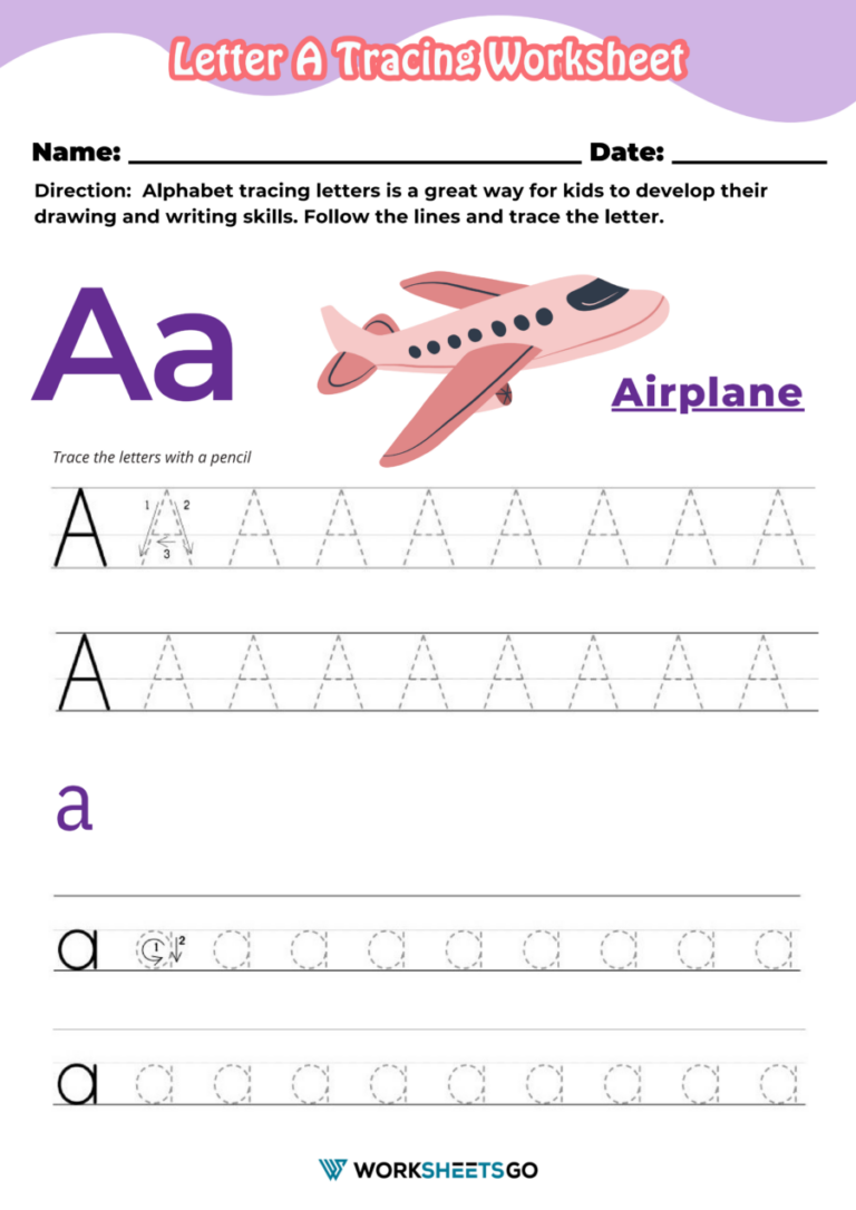Letter A Tracing Worksheets | WorksheetsGO