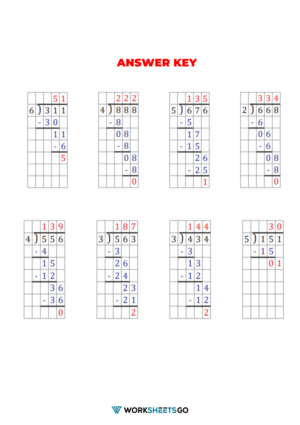 Long Division On Graph Paper Worksheets | WorksheetsGO