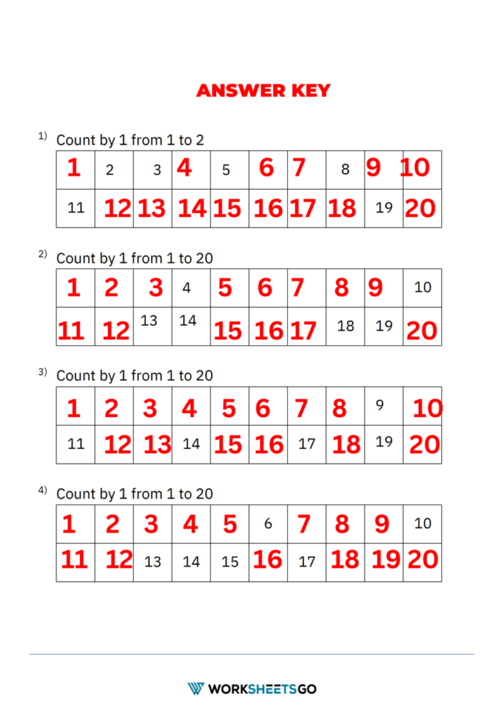 Missing Number 1 20 Worksheets | WorksheetsGO
