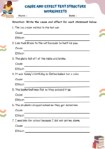 Cause And Effect Text Structure Worksheets | WorksheetsGO