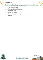 Christmas Reading Comprehension Worksheets | WorksheetsGO