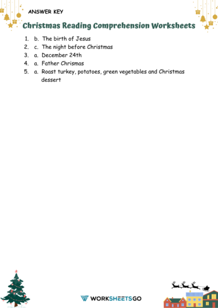 Christmas Reading Comprehension Worksheets | WorksheetsGO