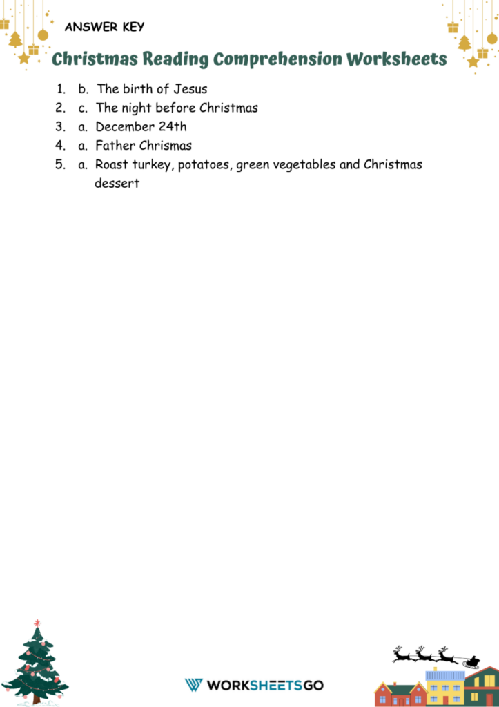 Christmas Reading Comprehension Worksheets | WorksheetsGO