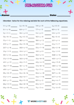 Pre-algebra Fun Worksheets | WorksheetsGO