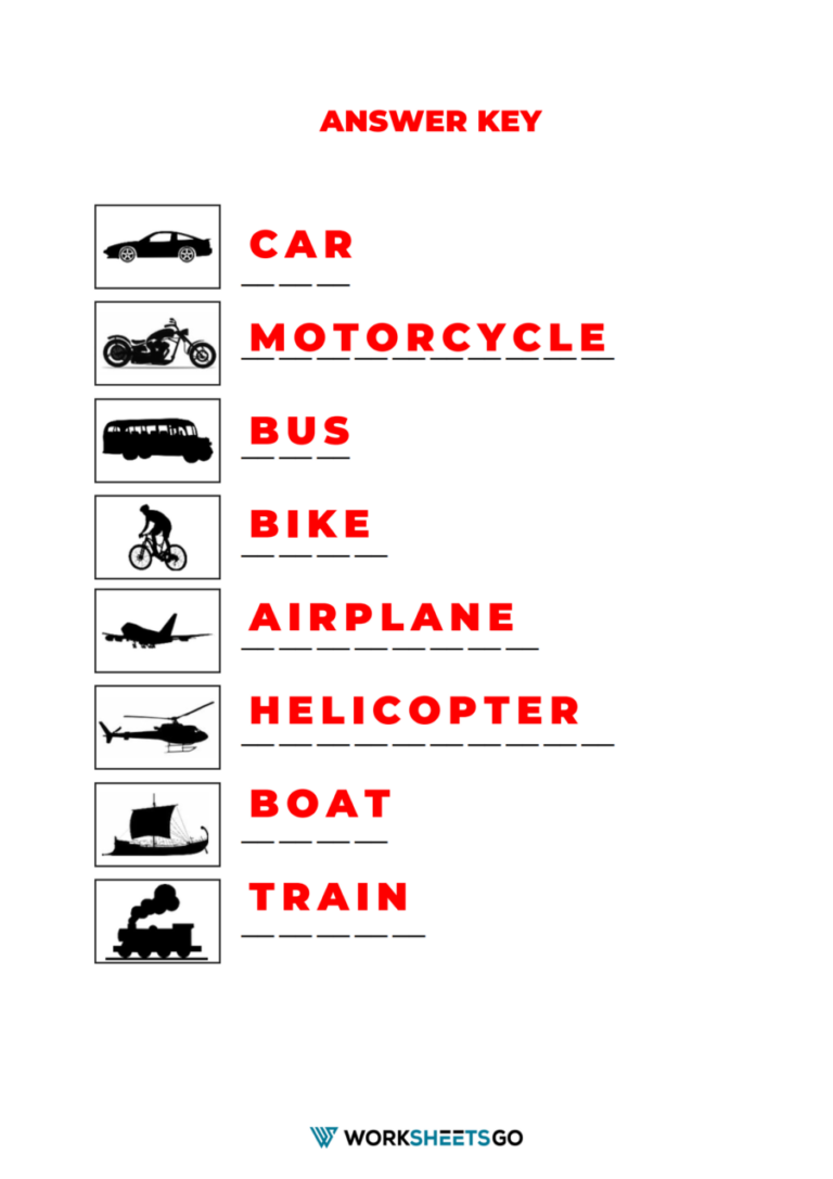 Transportation Worksheets | WorksheetsGO