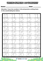 Writing Numbers 1 20 Worksheets | WorksheetsGO