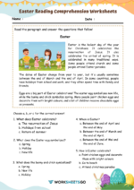 Easter Reading Comprehension Worksheets | WorksheetsGO