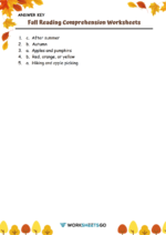 Fall Reading Comprehension Worksheets | WorksheetsGO