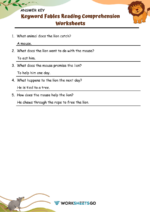 Fables Reading Comprehension Worksheets | WorksheetsGO