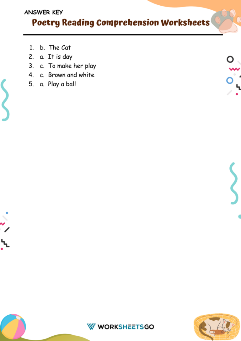 Poetry Reading Comprehension Worksheets | WorksheetsGO