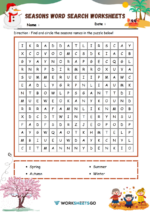 Seasons Word Search Worksheets | WorksheetsGO