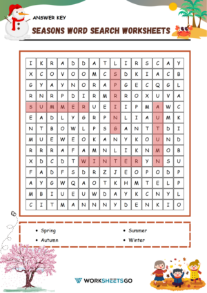 Seasons Word Search Worksheets | WorksheetsGO