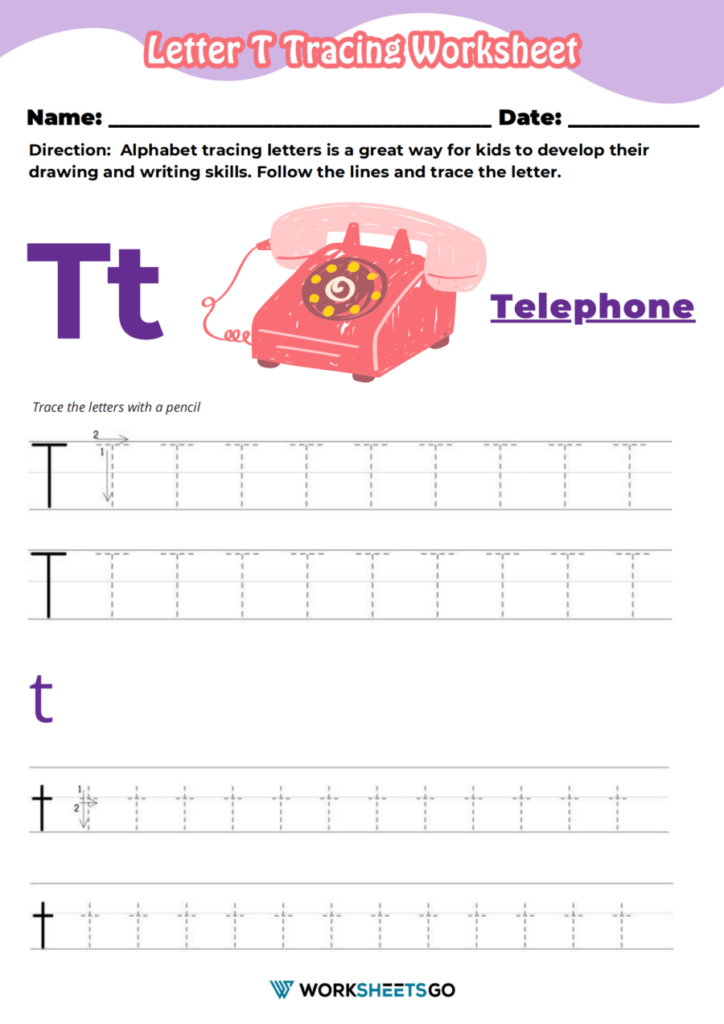 Letter T Tracing Worksheets | WorksheetsGO