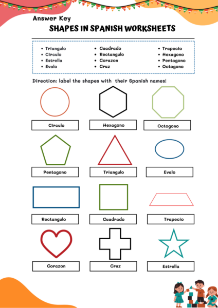 Shapes in Spanish Worksheets | WorksheetsGO