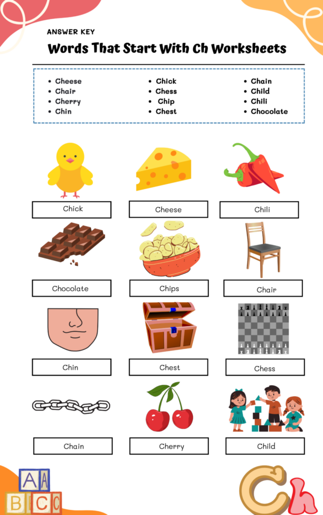 Words That Start With Ch Worksheets WorksheetsGO Words That Start With Ch Worksheets WorksheetsGO