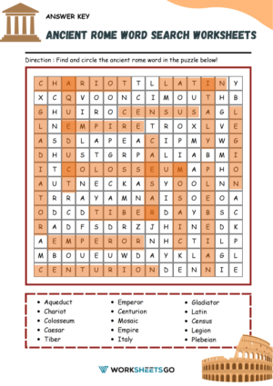 Ancient Rome Word Search Worksheets | WorksheetsGO
