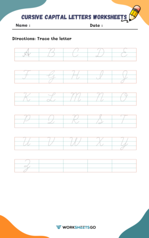 Cursive Capital Letters Worksheets | WorksheetsGO