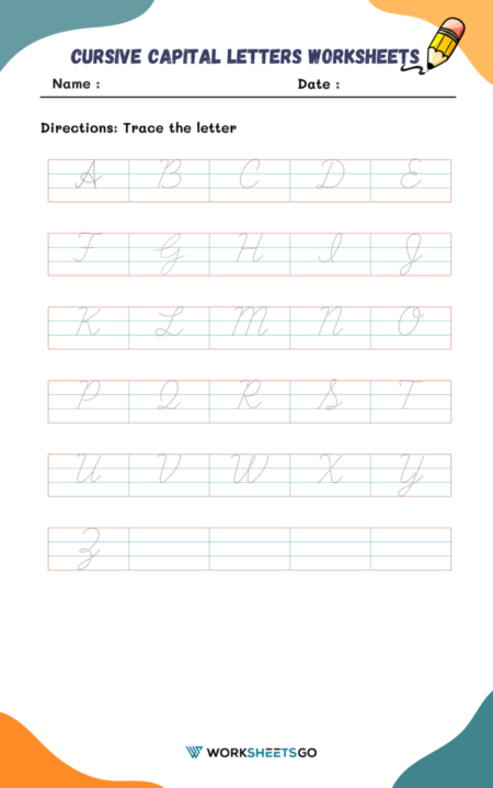 Cursive Capital Letters Worksheets | WorksheetsGO