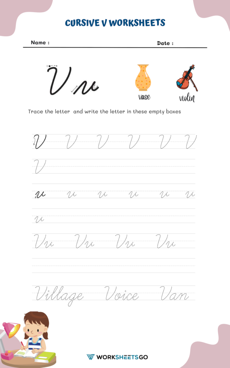 Cursive V Worksheets | WorksheetsGO