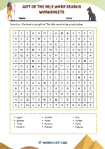 Gift Of The Nile Word Search Worksheets | WorksheetsGO