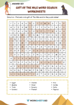 Gift Of The Nile Word Search Worksheets | WorksheetsGO