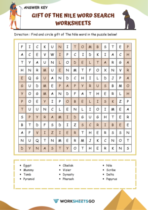 Gift Of The Nile Word Search Worksheets | WorksheetsGO