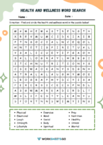 Health And Wellness Word Search Worksheets | WorksheetsGO