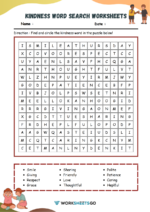 Kindness Word Search Worksheets | WorksheetsGO