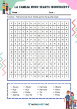 La Familia Word Search Worksheets | WorksheetsGO