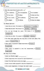 Properties Of Water Worksheets | WorksheetsGO