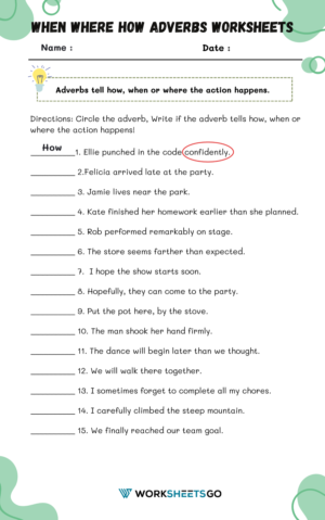 When Where How Adverbs Worksheets | WorksheetsGO