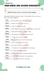 When Where How Adverbs Worksheets | WorksheetsGO