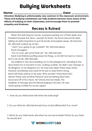 Bullying Worksheets | WorksheetsGO