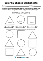 Color by Shapes Worksheets | WorksheetsGO