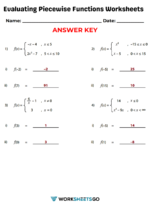 Evaluating Piecewise Functions Worksheets | WorksheetsGO