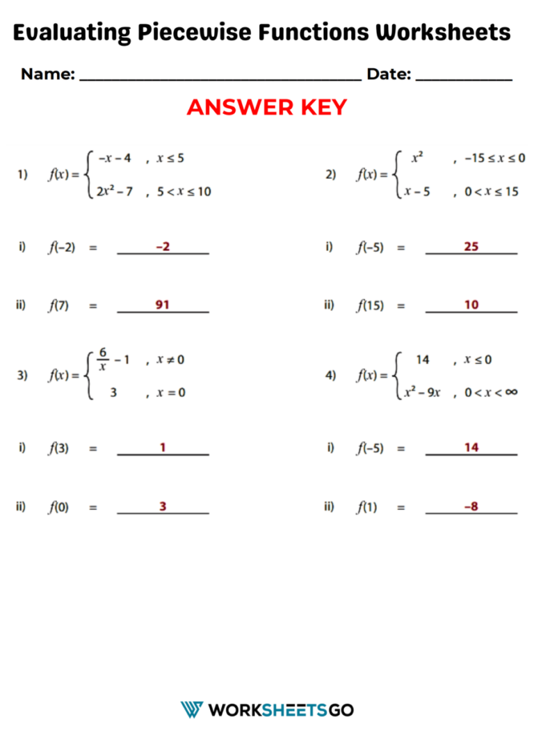 Evaluating Piecewise Functions Worksheets WorksheetsGO Evaluating Piecewise Functions Worksheets WorksheetsGO