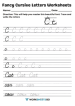 Fancy Cursive Letters Worksheets | WorksheetsGO