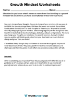 Growth Mindset Worksheets | WorksheetsGO