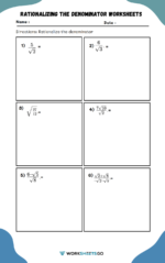Rationalizing The Denominator Worksheets | WorksheetsGO