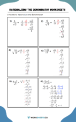 Rationalizing The Denominator Worksheets | WorksheetsGO