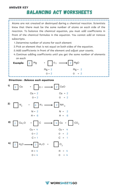 Balancing Act Worksheets | WorksheetsGO