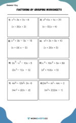 Factoring by Grouping Worksheets | WorksheetsGO