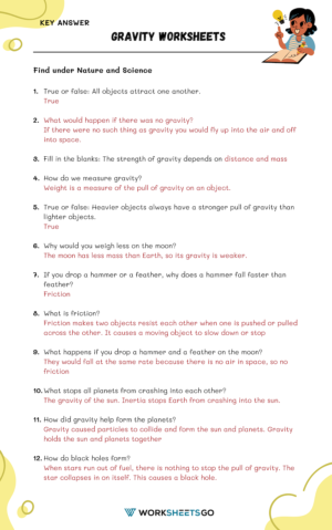 Gravity Worksheets | WorksheetsGO
