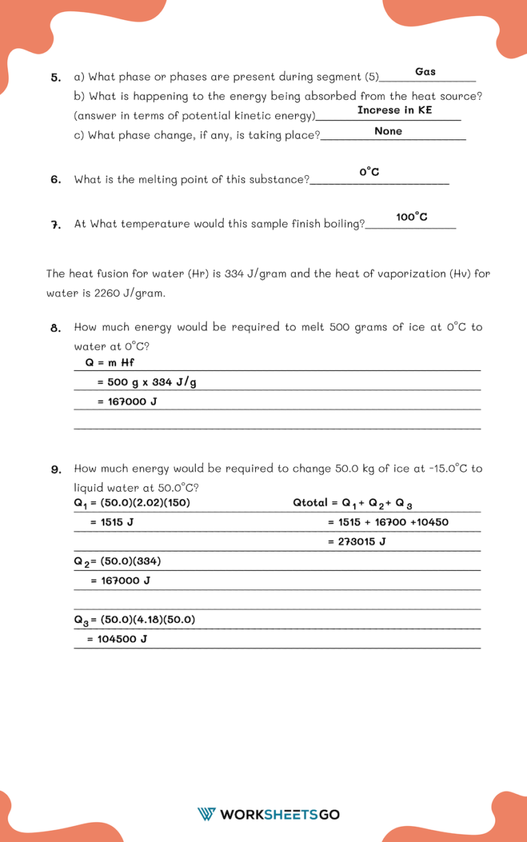 Heating Curve Worksheets | WorksheetsGO