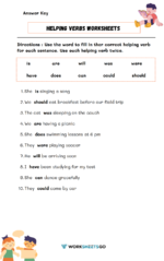 Helping Verbs Worksheets | WorksheetsGO