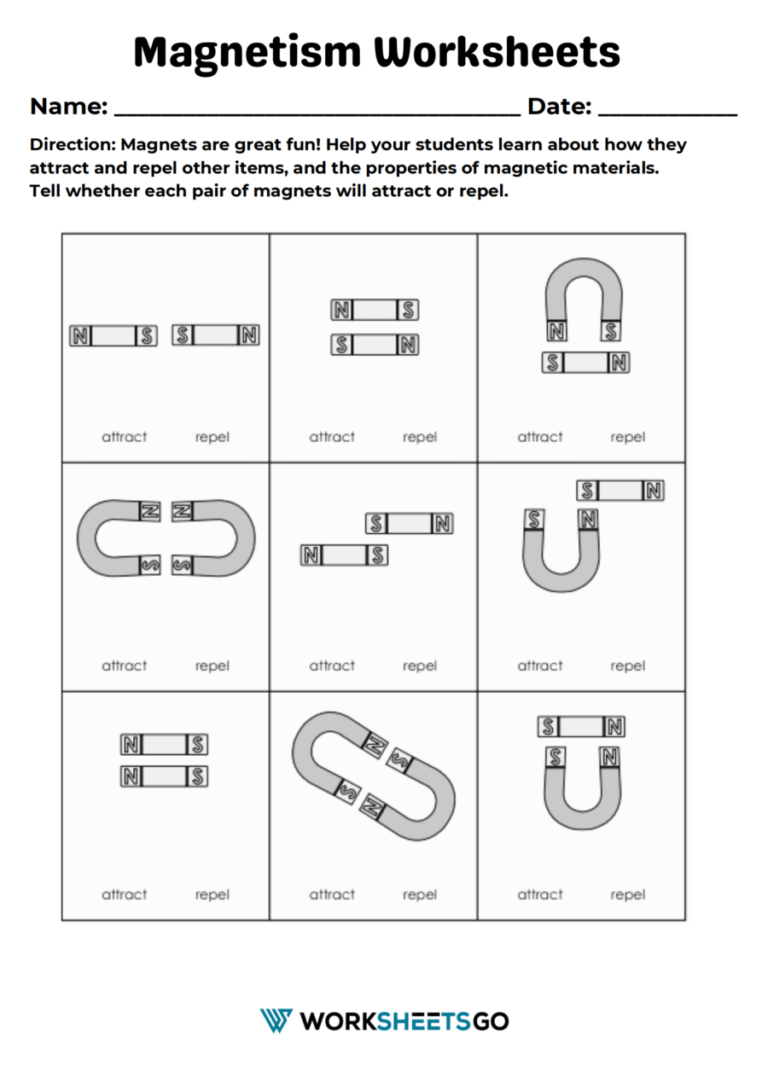 Magnetism Worksheets | WorksheetsGO