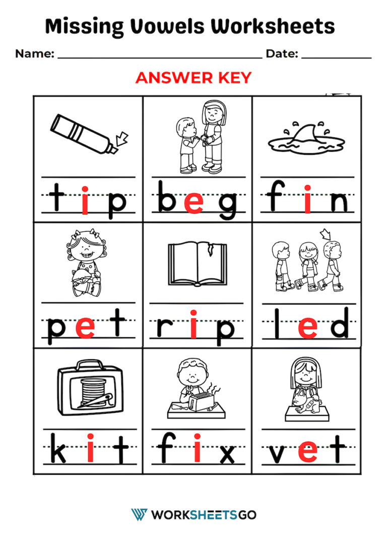 Missing Vowels Worksheets | WorksheetsGO