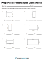 Properties of Rectangles Worksheets | WorksheetsGO